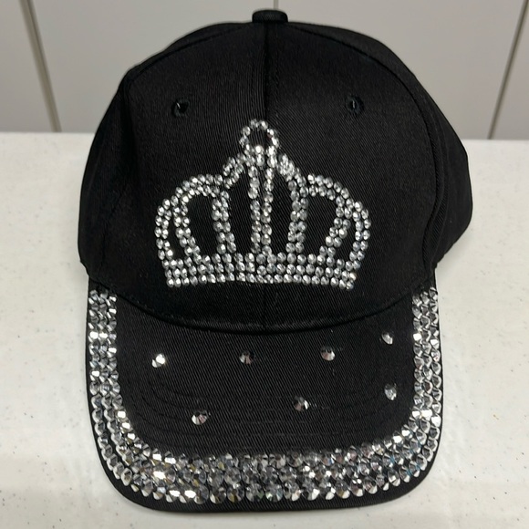 Accessories | Black Studded Cap Queen With A Crown | Poshmark